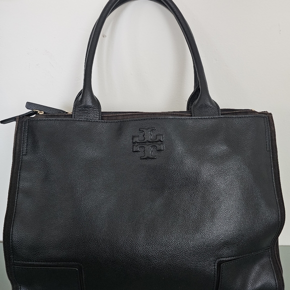 Tory Burch | Bags | Tory Burch Black Leather Laptop Tote | Poshmark